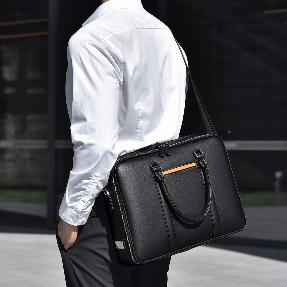 Men’s Business Briefcase – Large Capacity Leather Laptop Bag, High-End ...